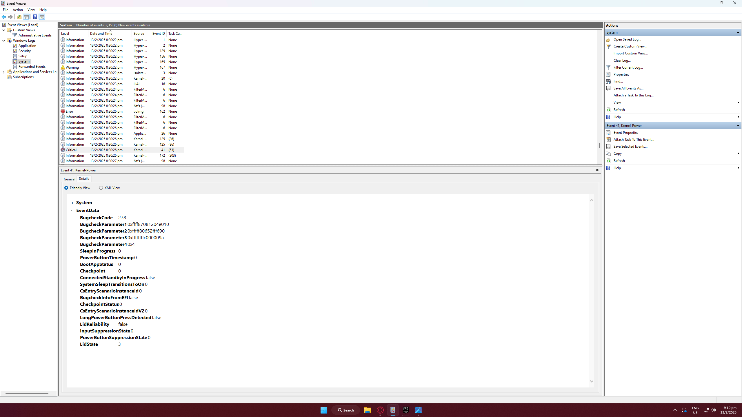 Critical error, Event 41 Kernel Power - Microsoft Q&A