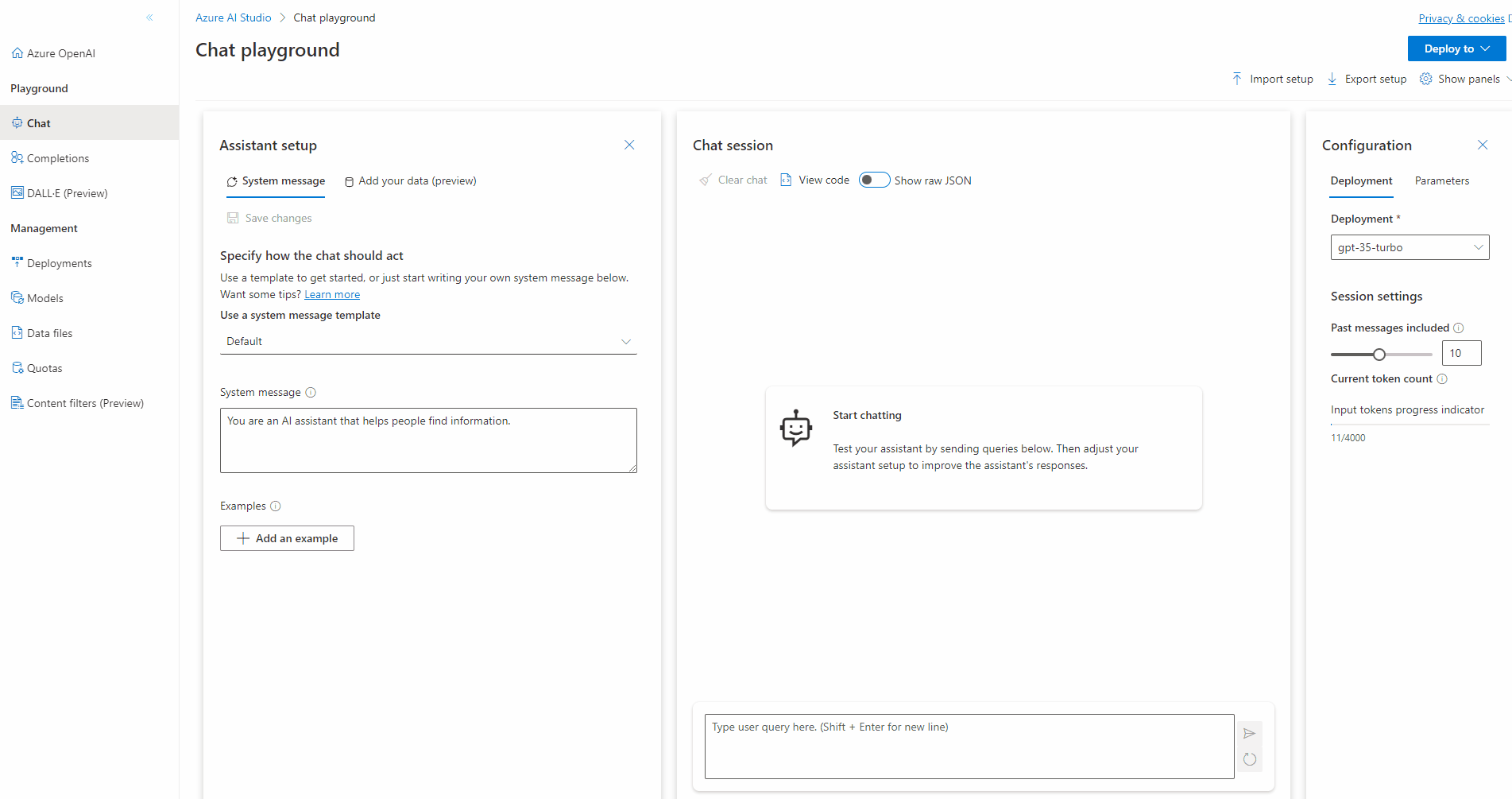 Import setup failed in Chat Playground. - "Setup load failed ...