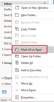 how to change all unread email status to read - Microsoft Q&A