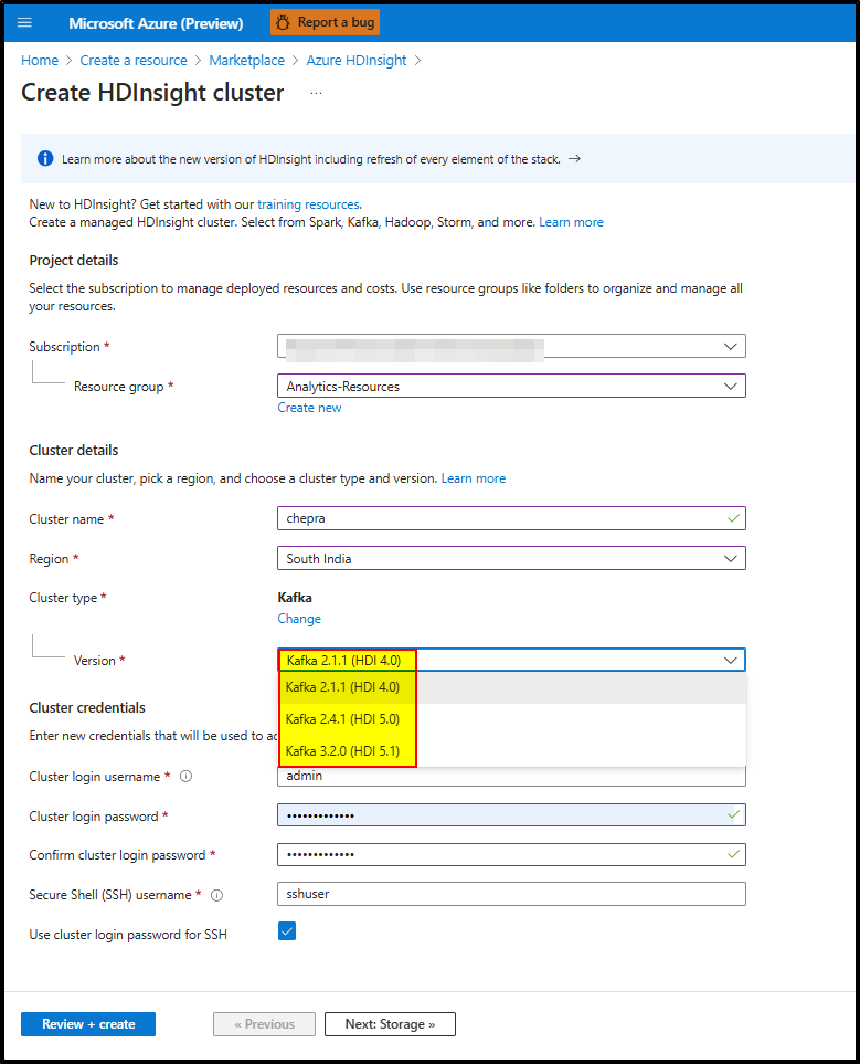 Hdinsight Version 3 6 Is Deprecated User Subscriptionid Xxx Does Not Have Cores Left To Create