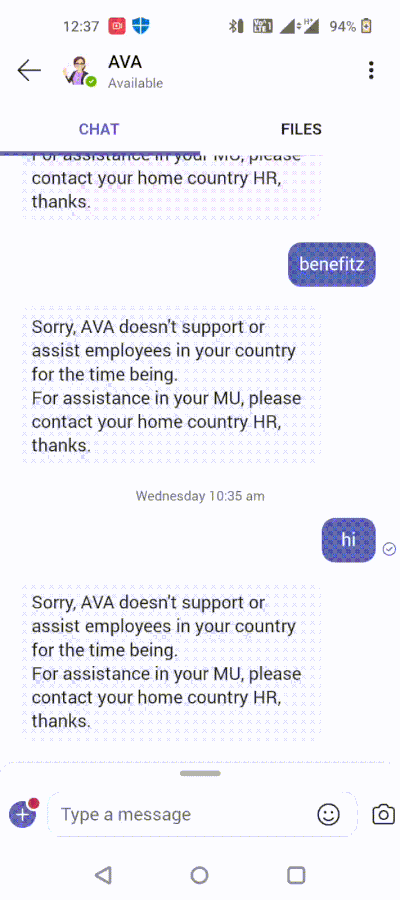 Teams App On Android Cursor Position When Select A Command From List 0112