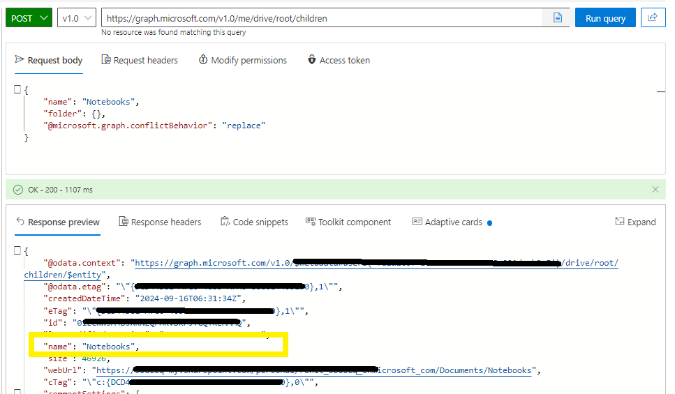 Microsoft Graph API for creating a folder with "replace" conflict behaviour - Microsoft Q&A