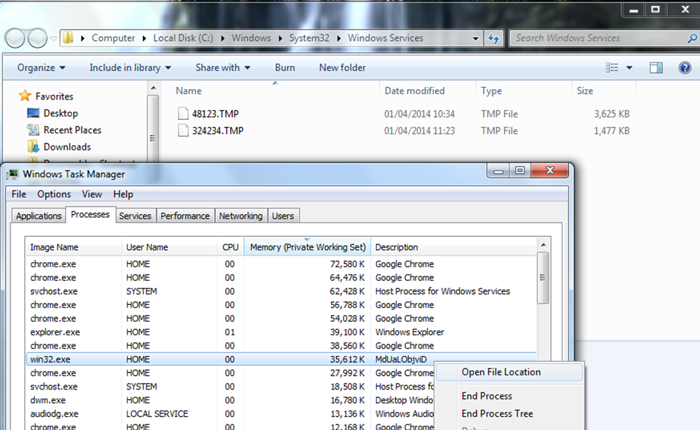 What is the 'win32.exe' 'MdUaLObjviD' on the task manager? - Microsoft Q&A