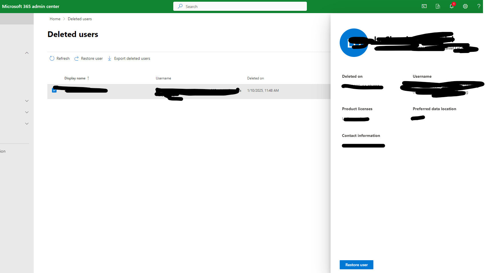 How to change the ownership for the deleted user onedrive account ...