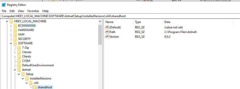 Dotnet Runtime 9 not clean from registry when unistalling it ...