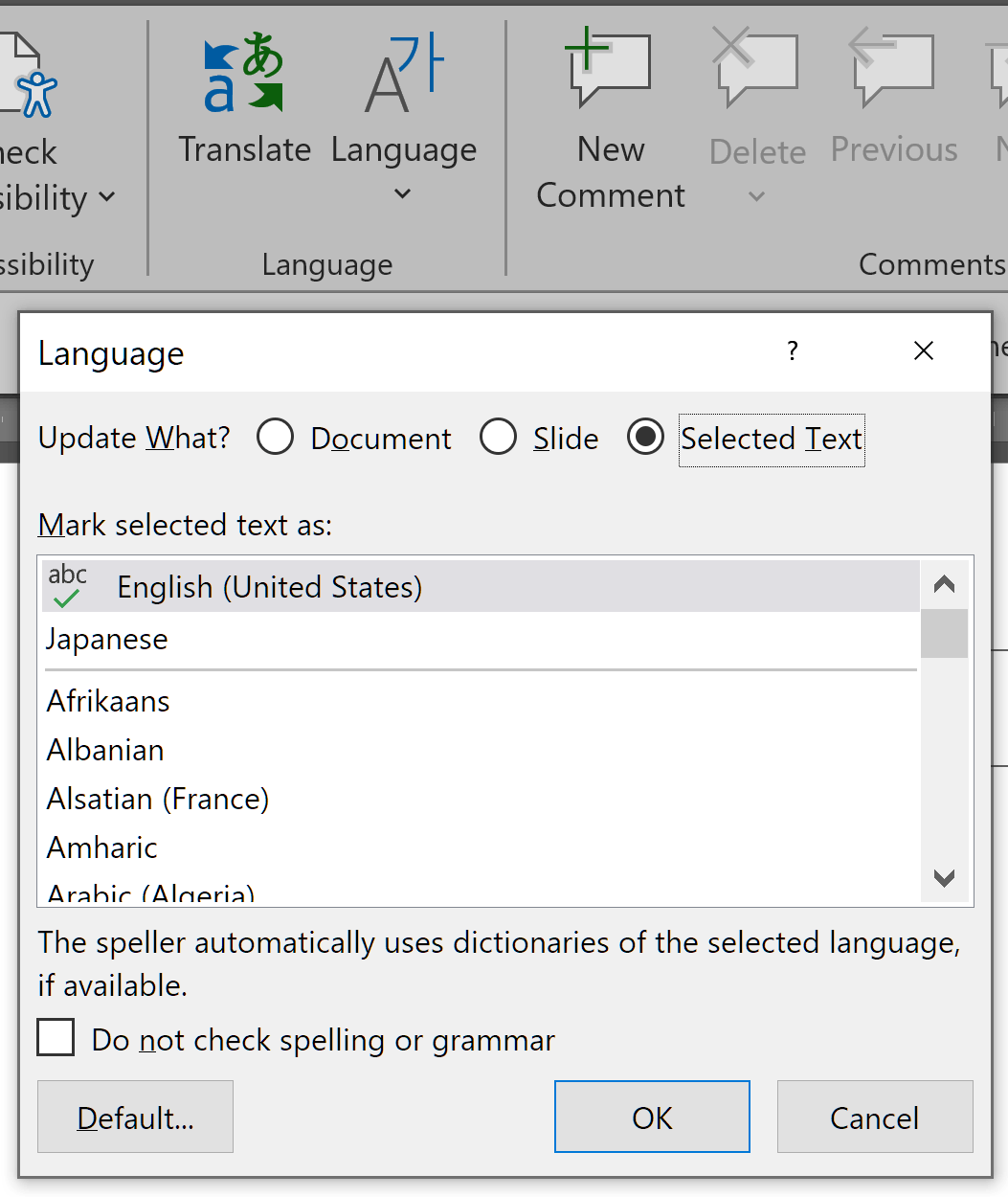 Incorrect spell check in PowerPoint - Microsoft Q&A