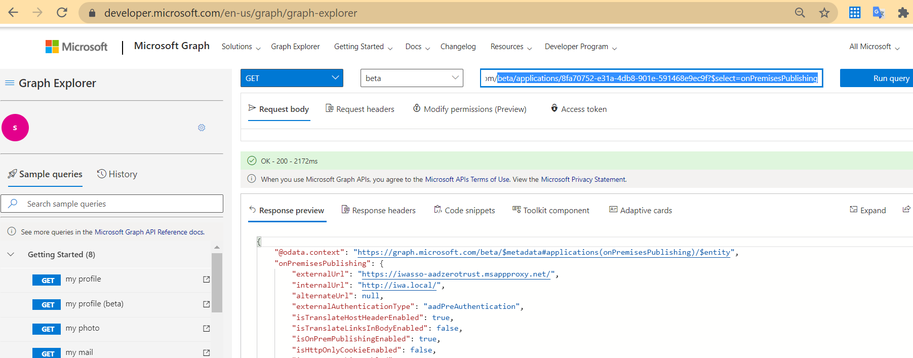 Get onPremisesPublishing using Graph API - Microsoft Q&A