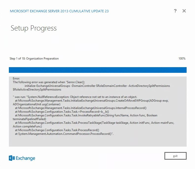 Exchange 2013 Error when applying CU23 Update - Microsoft Q&A