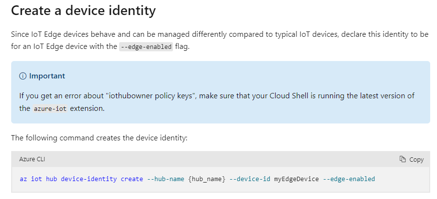 Issue creating IoT Device Identity - Microsoft Q&A