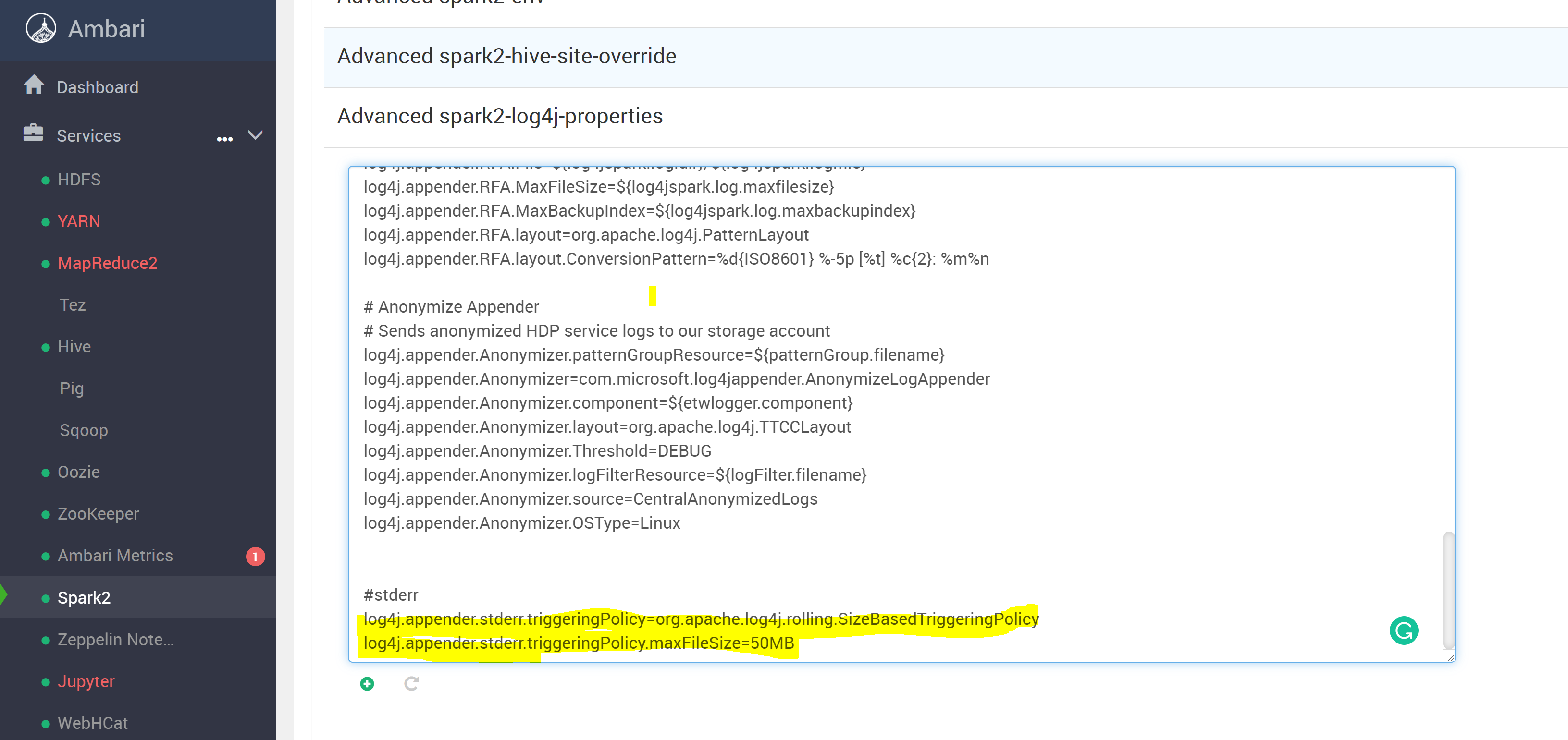 Not Able To Limit The Size Of Stderr And Stdout Logs For Azure Hdinsight Deployed Spark 5139