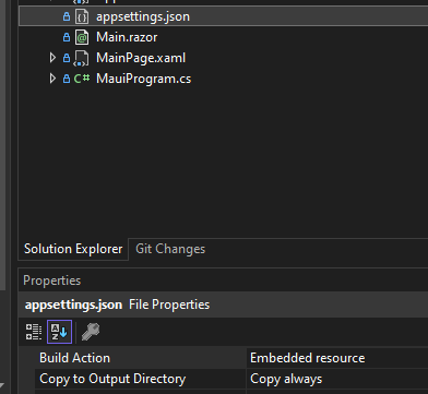 Maui appsettings.json not copying to device - Microsoft Q&A