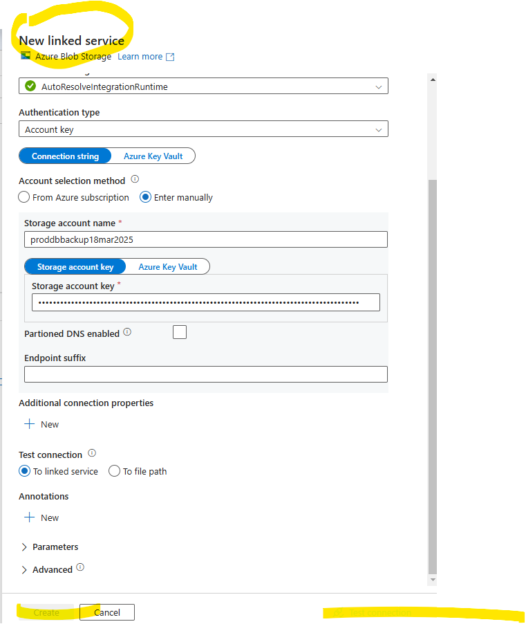 Error on ADP pipeline's Linked Service after moving Blobsotrage ...