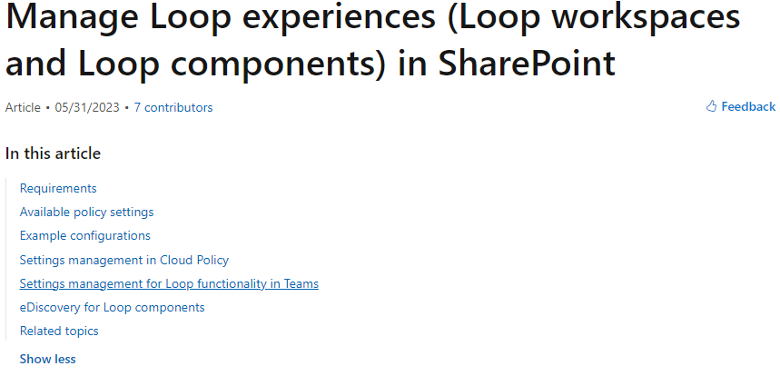 Microsoft Loop - How to share the page link within the organization ...