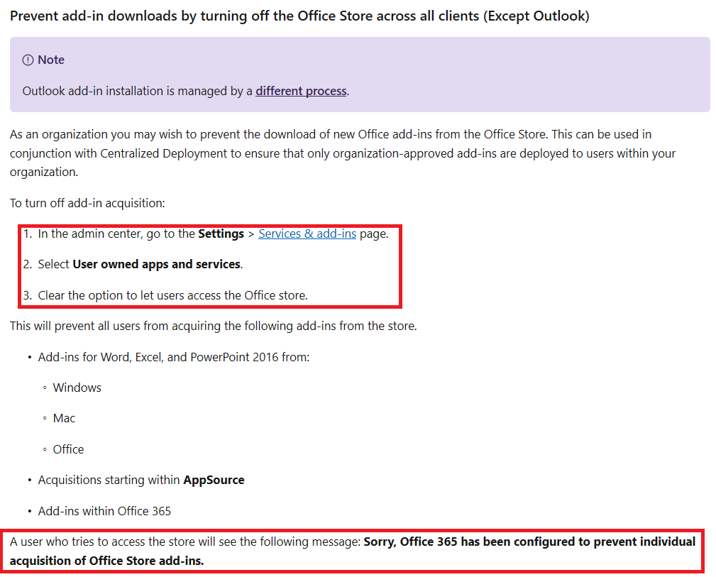 office 365 has been configured to prevent individual acquisition and ...