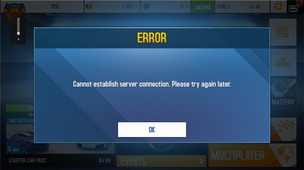 asphalt 8 cannot establish server connection - Microsoft Q&A