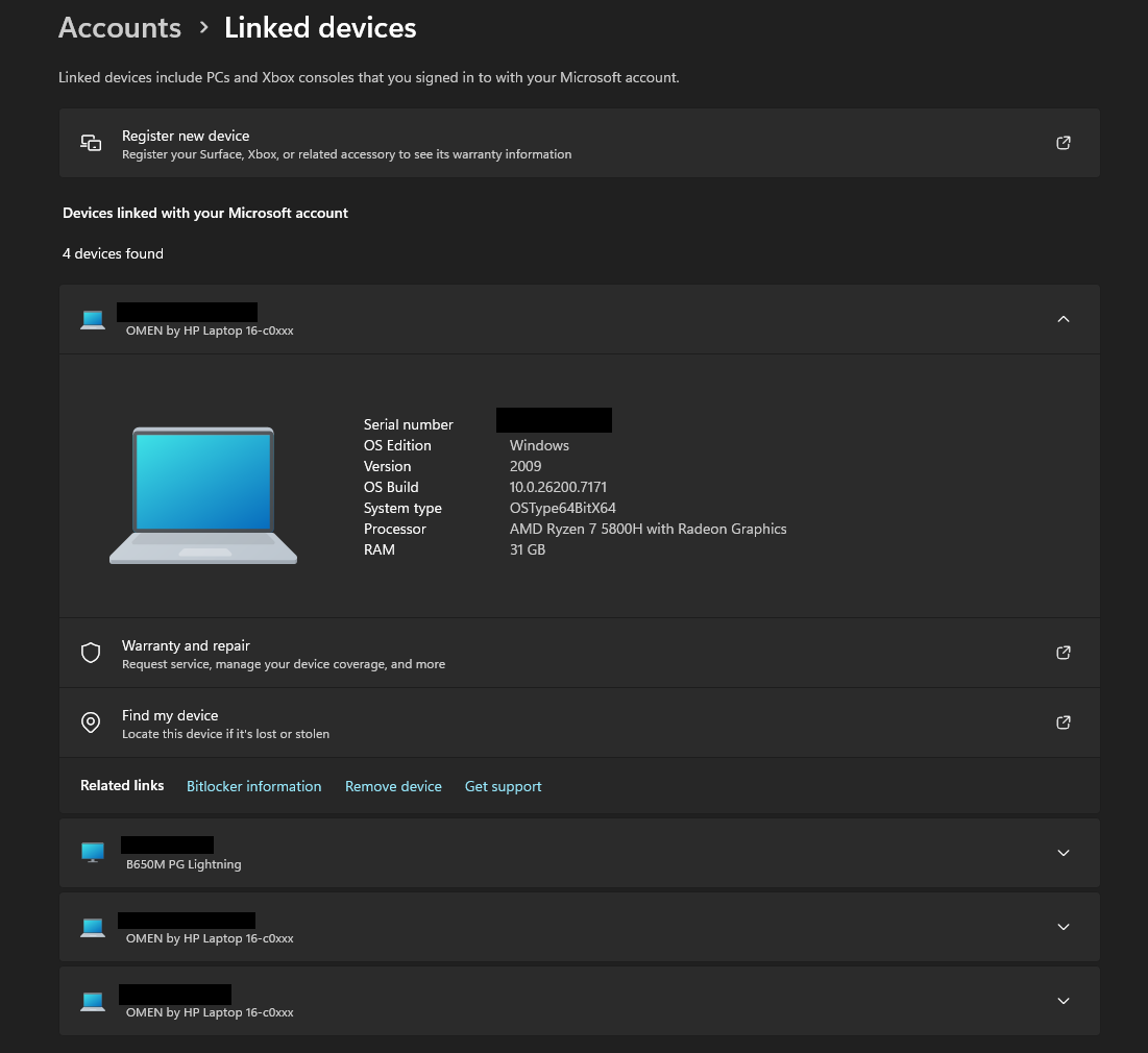 I can't remove a device linked to Microsoft account! - Microsoft Q&A