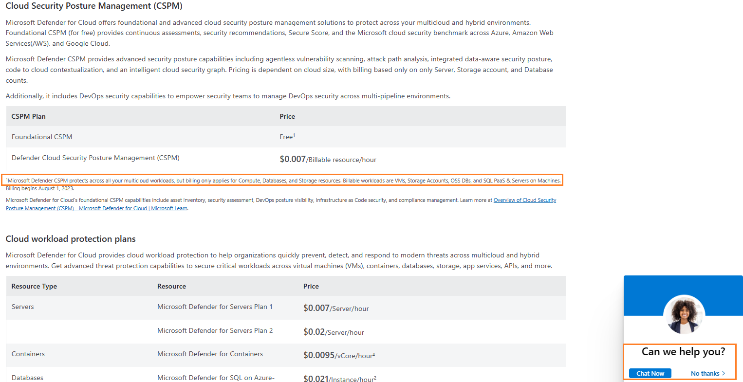 What is the smallet unit for Defender for Cloud pricing? - Microsoft Q&A