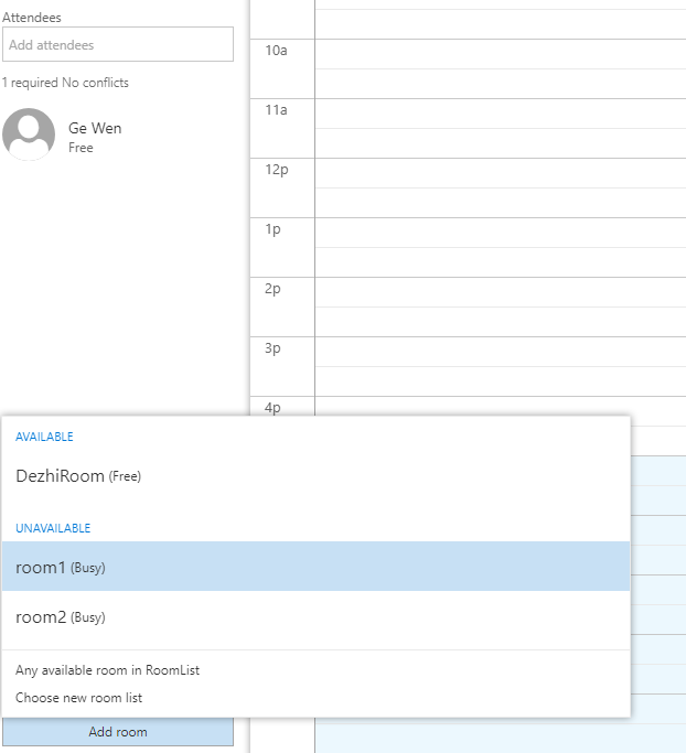 Display occupied rooms in OWA drop-down list - Microsoft Q&A