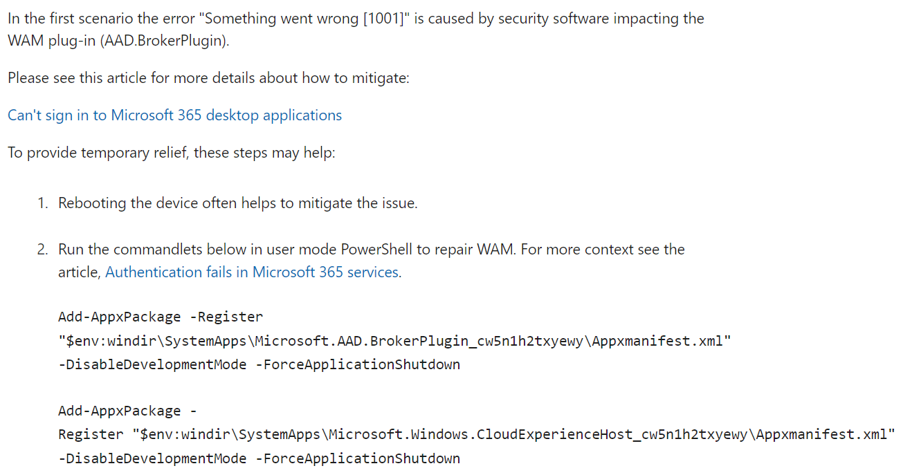 RDS Error 1001 for the Outlook - Microsoft Q&A