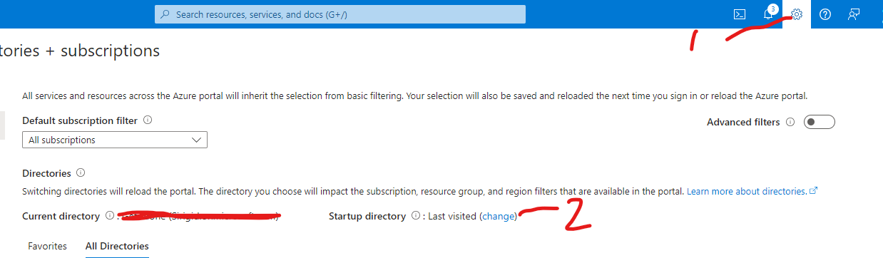 Set default directory in Azure - Microsoft Q&A Set default directory in Azure - Microsoft Q&A