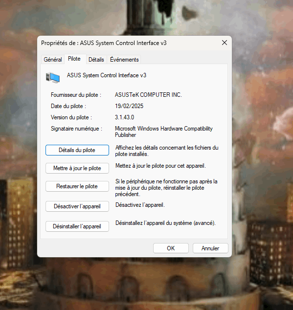 ASUS system control interface v3 - Microsoft Q&A