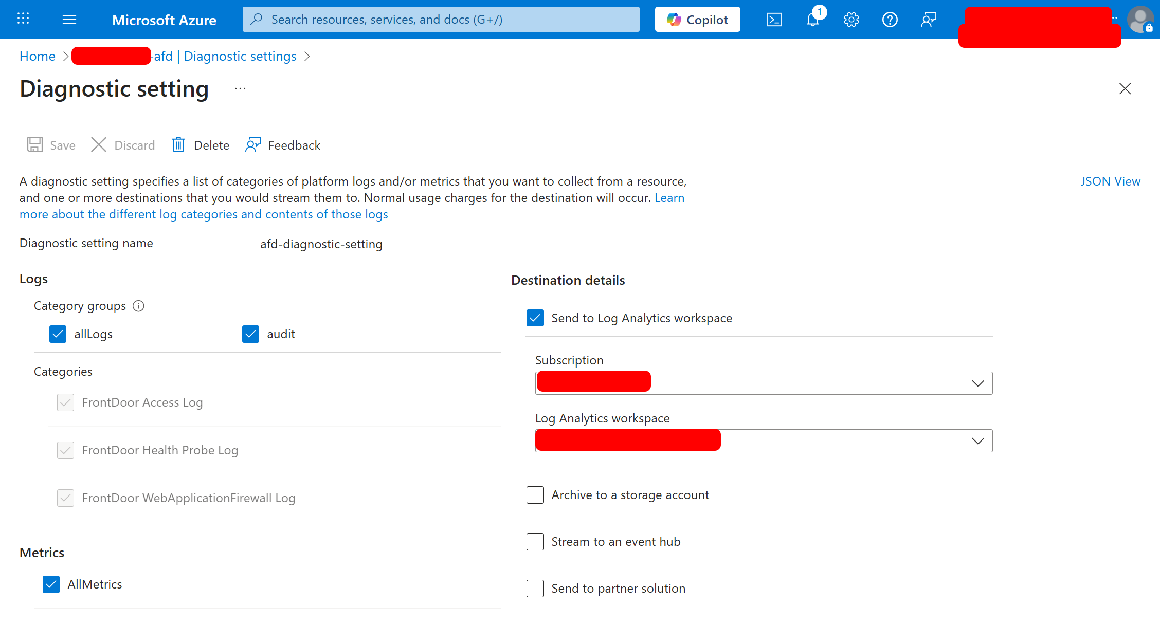 Analytics Report in Azure Front Door Standard is empty, despite metrics ...