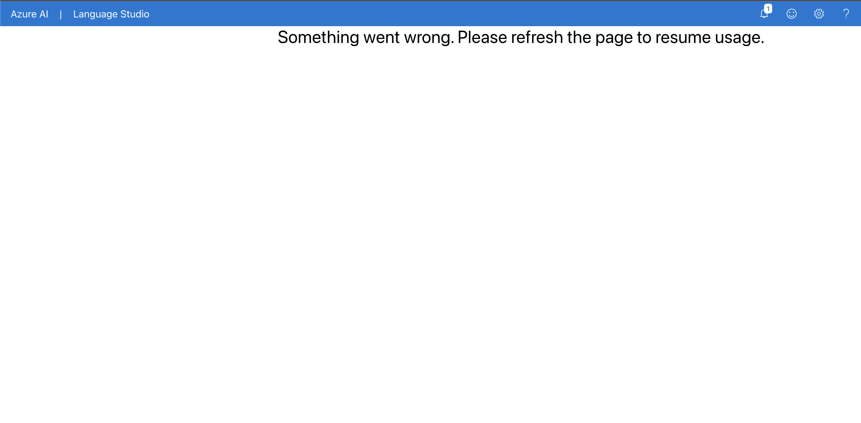Language Studio CLU Create Project - Something went wrong - Microsoft Q&A