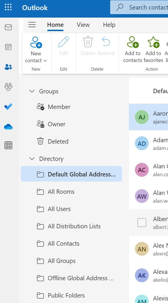 External Mail Contacts wont show in the GAL in Outlook on the Web but ...