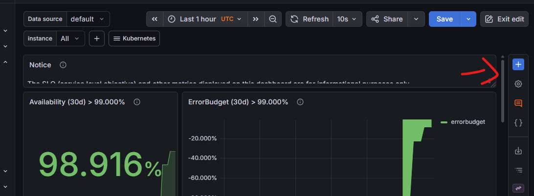 Adding rows in grafana Dashboard - AKS cluster - Microsoft Q&A