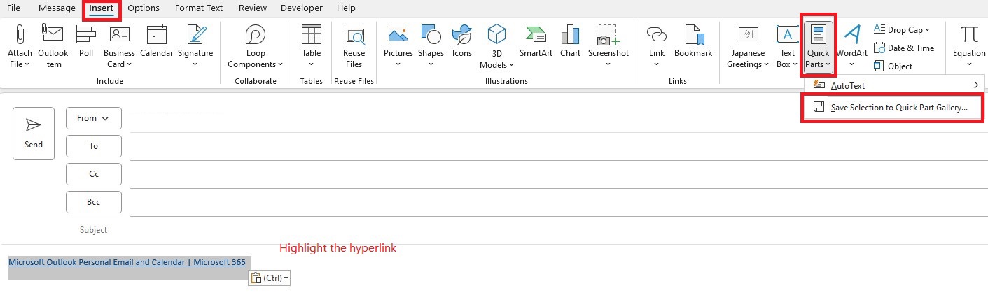 Can you save commonly used Hyperlinks rather than type them every time ...