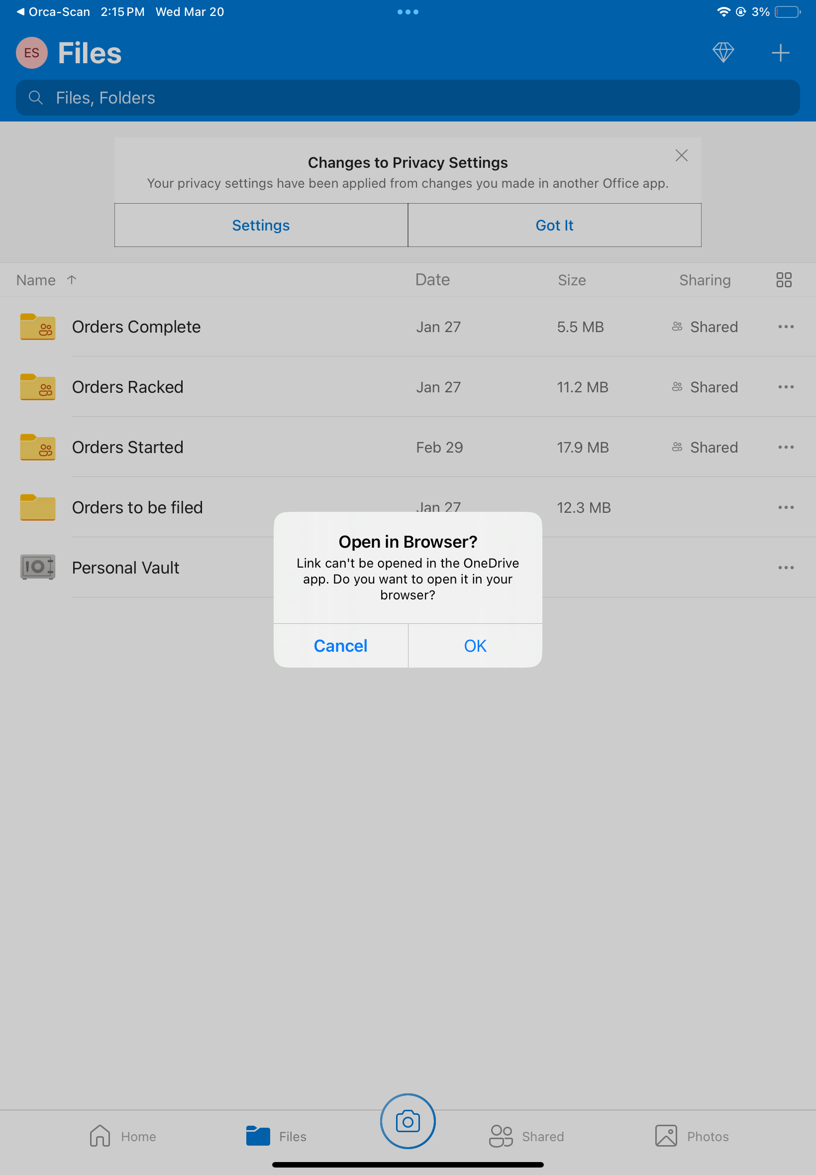 iPad one drive shared links not opening - Microsoft Q&A