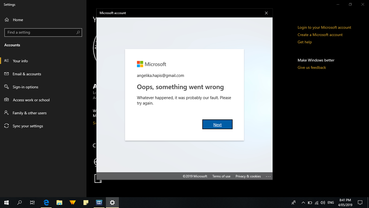 Microsoft Account sign in problems Windows 10 - Microsoft Q&A
