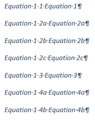 Microsoft Word 2-level equation numbering with optional 3rd level ...