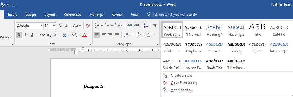 Lost Styles, Word 2016 - Microsoft Q&A