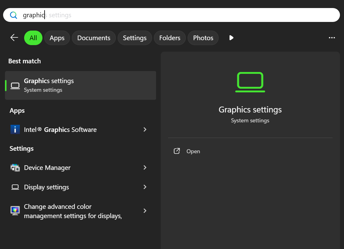 How do you find windows graphic settings? - Microsoft Q&A