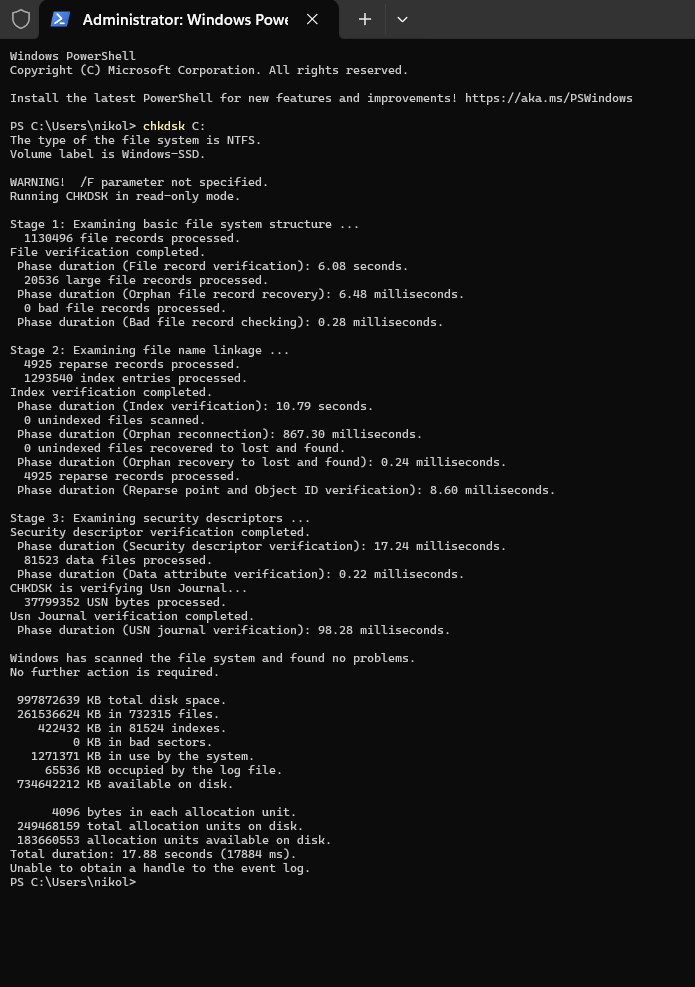My windows is lagging pretty suspiciously. A lot of errors here and ...