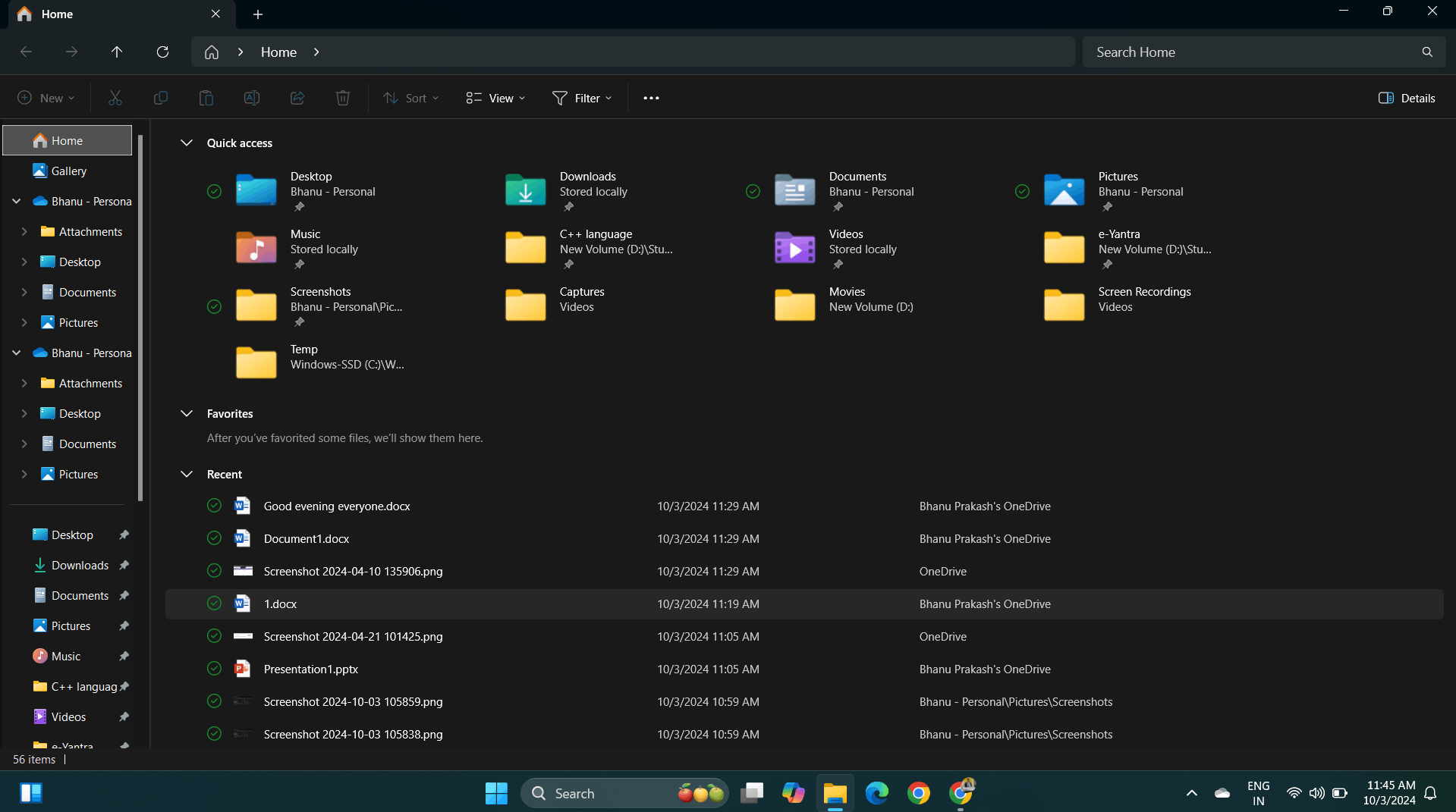 In File explorer sidebar 2 one dive show with same location, i want to ...