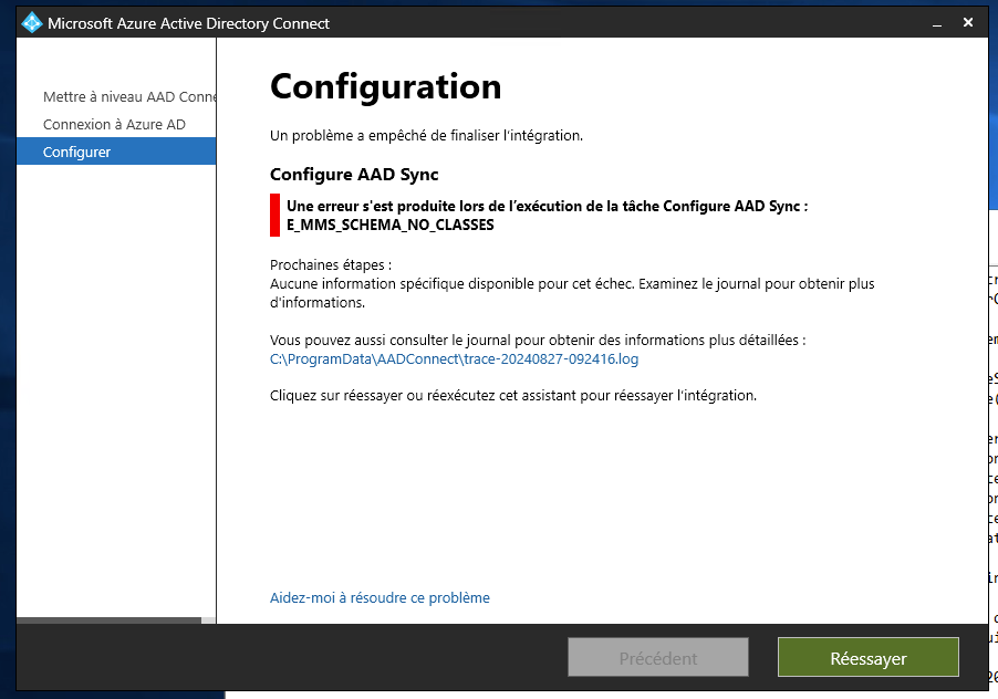 Configure AAD Sync : E_MMS_SCHEMA_NO_CLASSES - Microsoft Q&A Configure AAD Sync : E_MMS_SCHEMA_NO_CLASSES - Microsoft Q&A