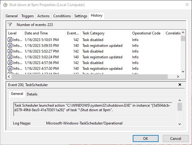 task scheduler "disabled" issue, trying to fix. windows 10 home ...