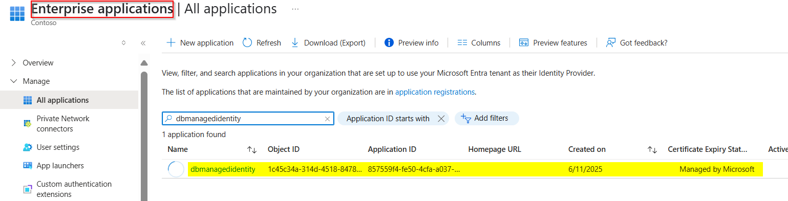 Databricks workspace creation not registering Enterprise Application - Microsoft Q&A