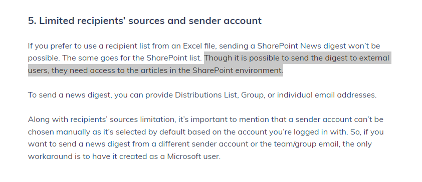 Does the SharePoint Online automatic news digest email get sent to ...