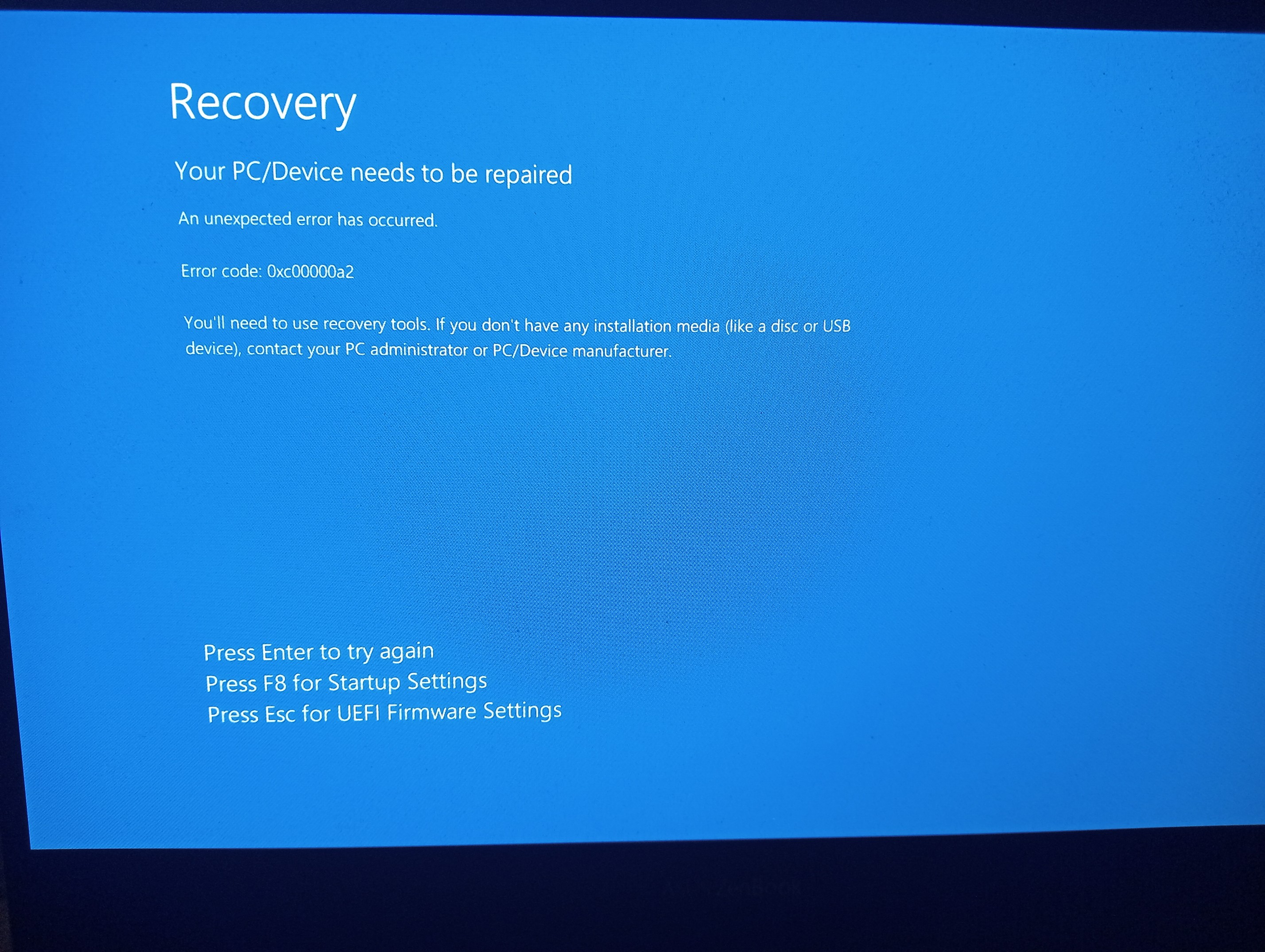 How to fix error 0xc00000a2 when trying to reinstall Windows 11 - Microsoft Q&A