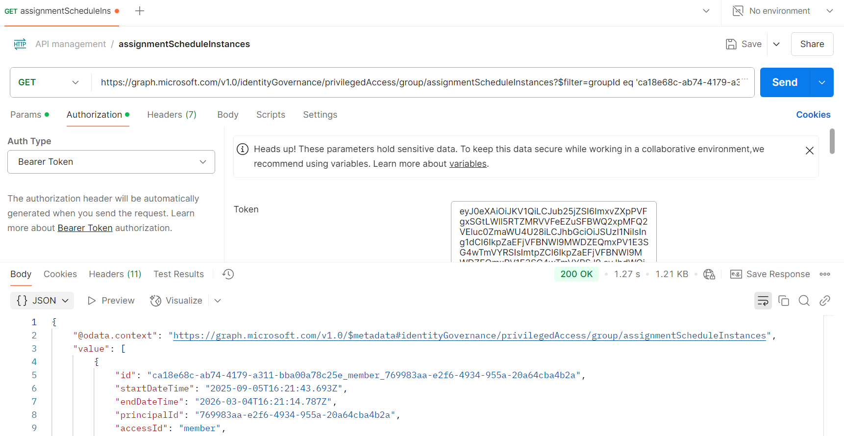 List assignmentScheduleInstances Endpoint Application API Permission ...