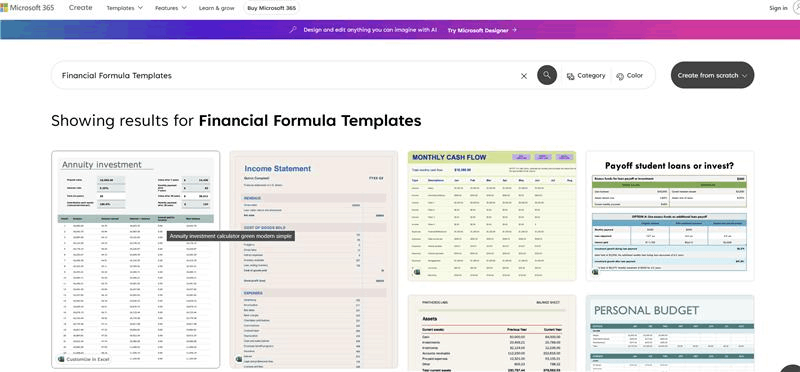 Financial Formula Templates - Microsoft Q&A