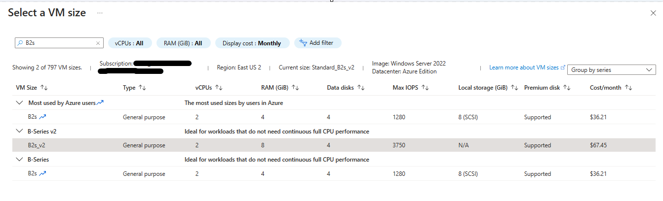 All VM sizes are not showing while resizing the VM in Azure - Microsoft Q&A