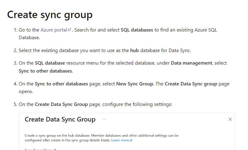 Azure Sql Db Sync With Other Databases Is Greyed Out Microsoft Qanda