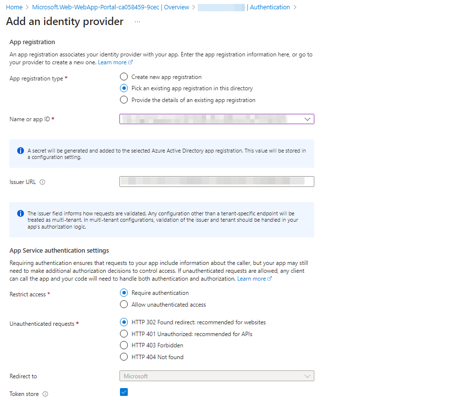 No way to control the client secret expiration during creation of an AD Authenticated App ...