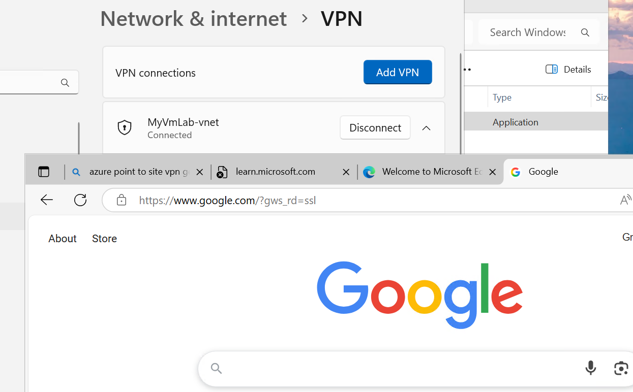 Route internet traffic through P2S VPN - Microsoft Q&A