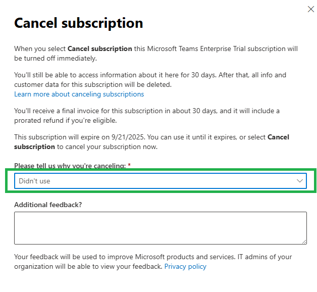 How to cancel a trial account? - Microsoft Q&A