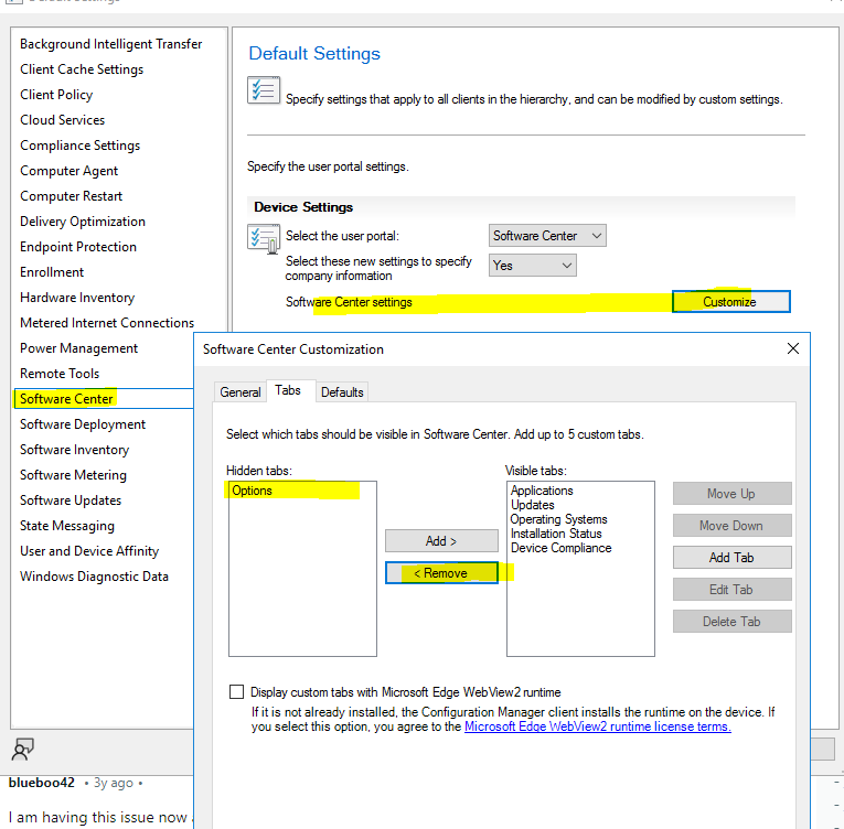 How to Prevent Users from Modifying SCCM Software Center Options? - Microsoft Q&A